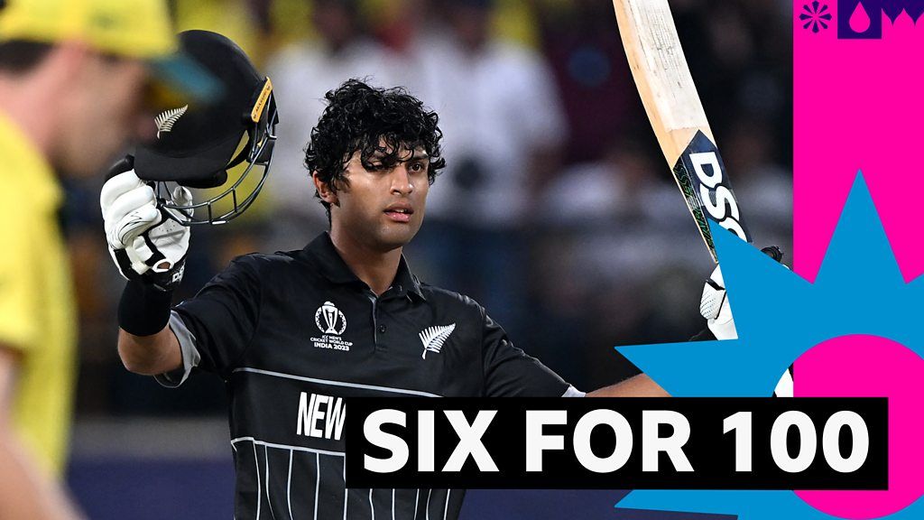 ICC Cricket World Cup highlights: Ravindra brings up 100 with six - BBC ...