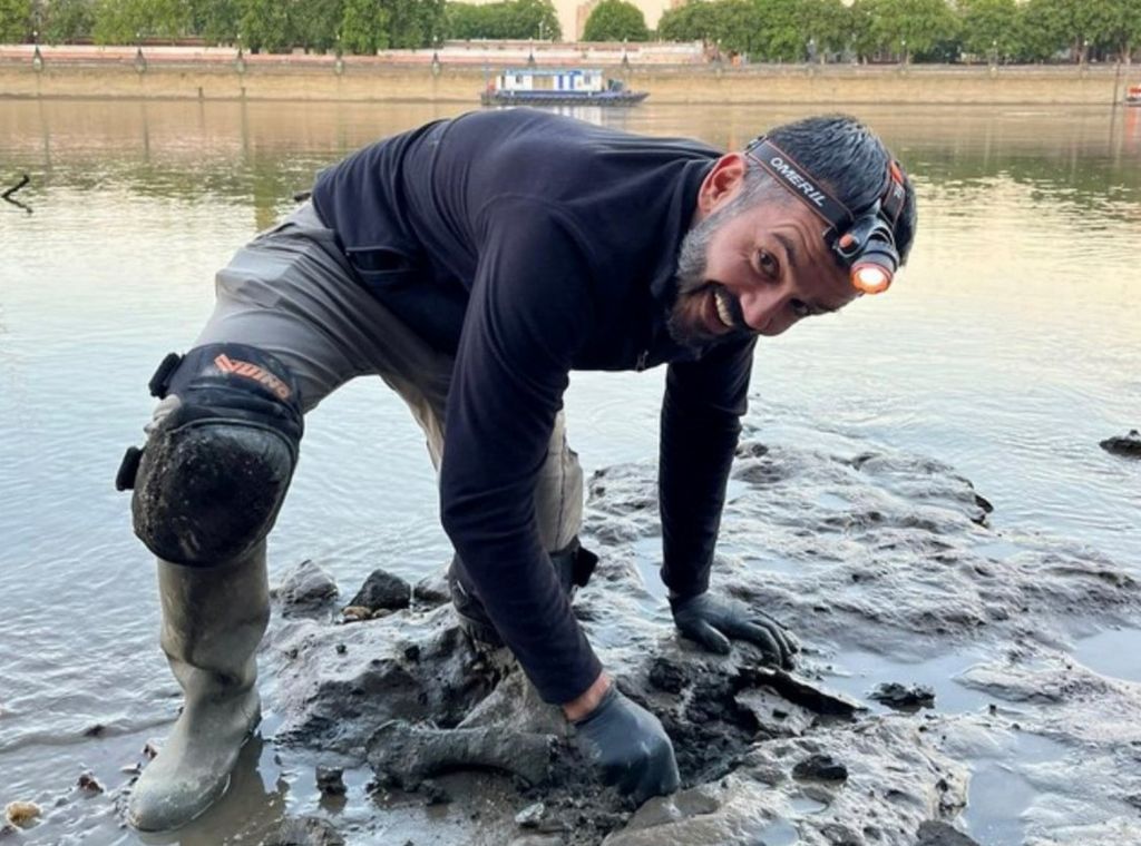 River Thames: Mudlarker discovers rare Tudor leather wrist guard - BBC News
