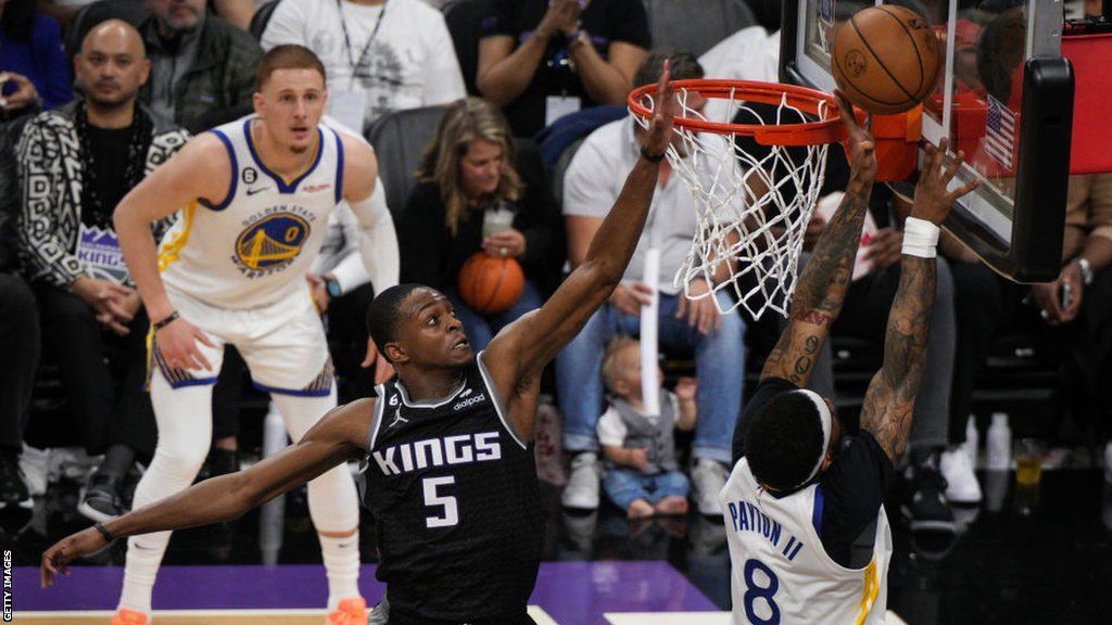 NBA play-offs: Sacramento Kings beat Golden State Warriors 126-123 in ...
