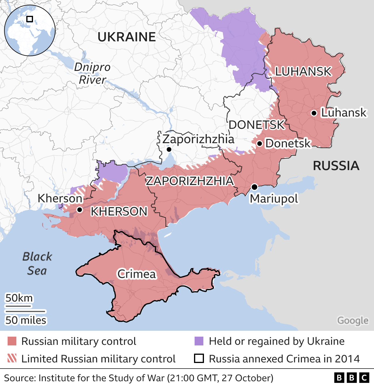 Ukraine In Maps Tracking The War With Russia Bbc News