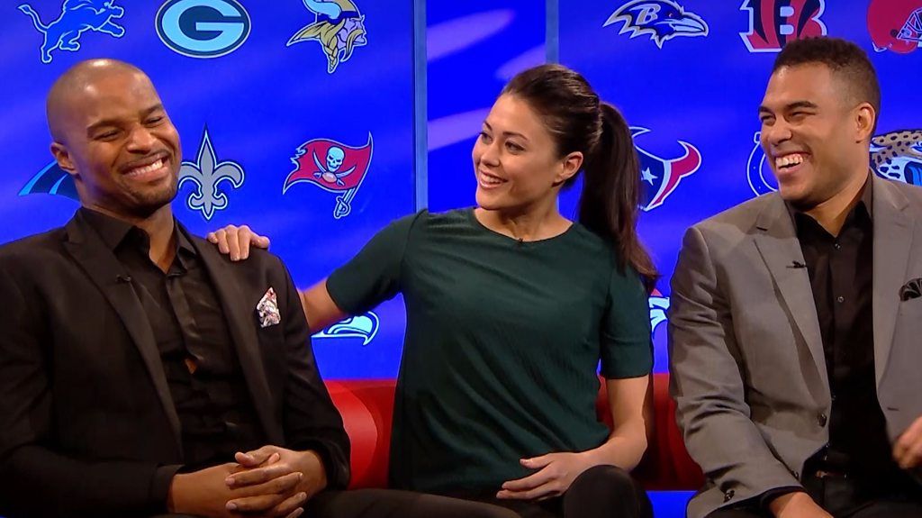 The NFL Show: Chiefs fan Sam Quek trolls Osi Umenyiora - BBC Sport