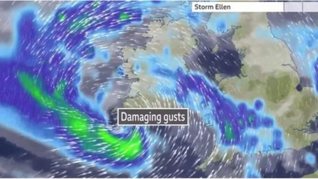 UK and Ireland brace for Storm Ellen - BBC Weather