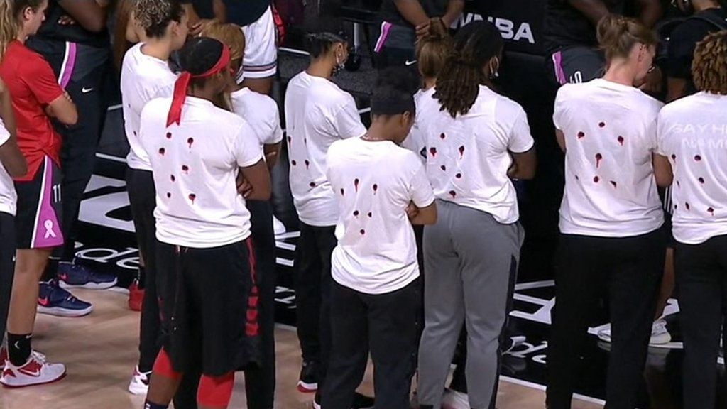 Jacob Blake shooting: WNBA teams protest with 'bullet hole' T-shirts ...