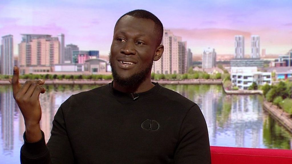 Stormzy: Vossi Bop singer in slippers on BBC Breakfast - BBC Newsround