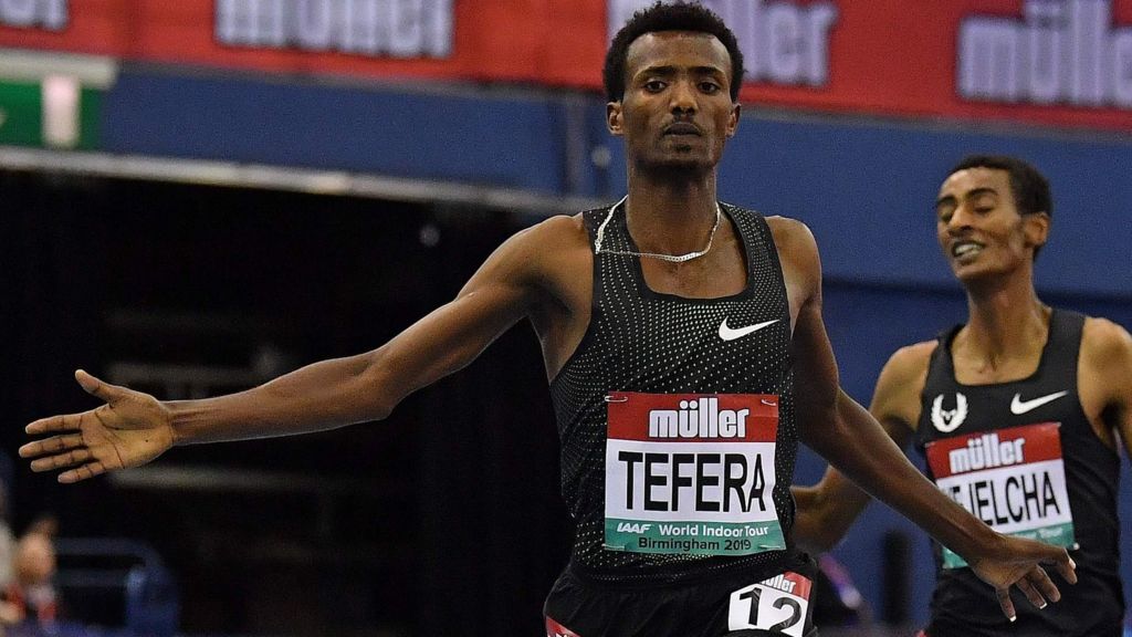 Samuel Tefera of Ethiopia breaks indoor 1500m world record at Birmingham Grand Prix - BBC Sport