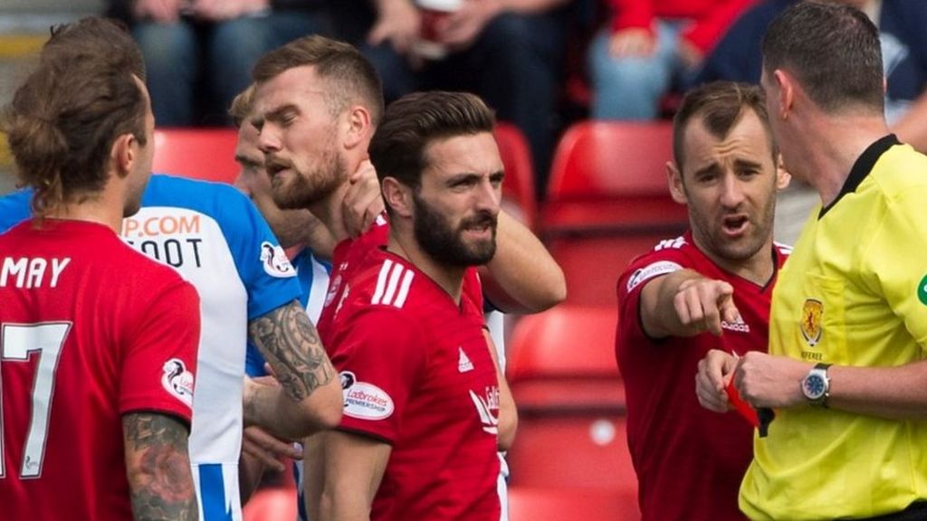 Aberdeen's Michael Devlin controversially sent off - BBC Sport