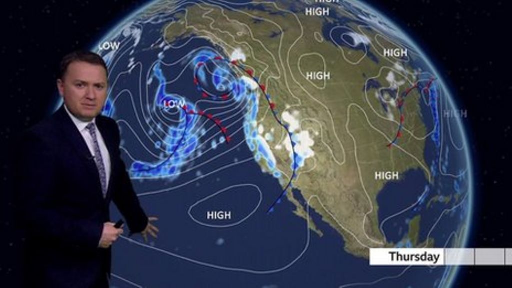 Ferocious storms batter California and Oregon - BBC Weather