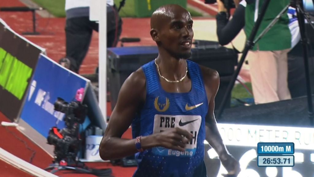 Mo Farah runs third-quickest career 10,000m in Oregon - BBC Sport