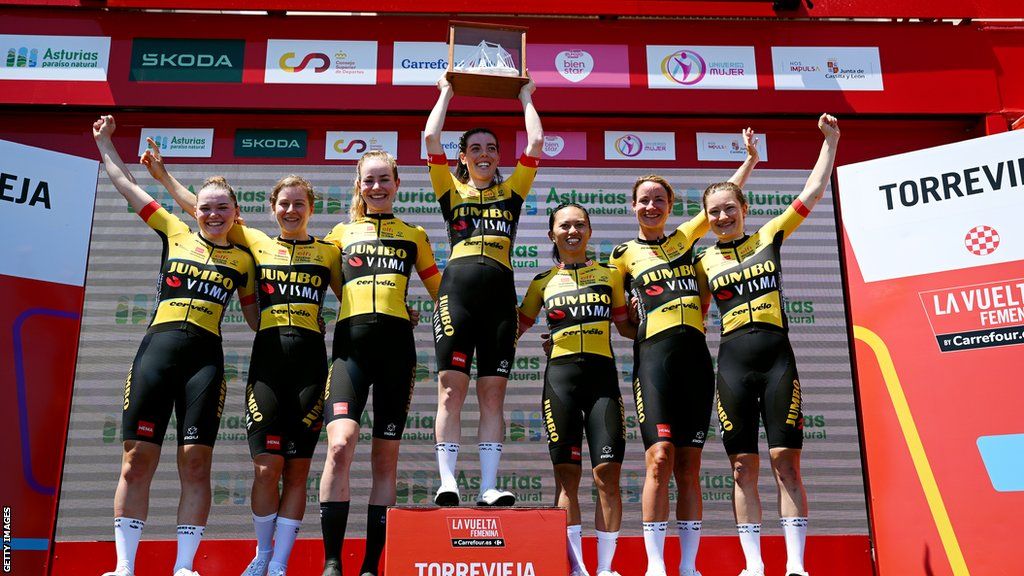 La Vuelta Femenina Henderson Takes First Red Jersey As Jumbo Visma Win