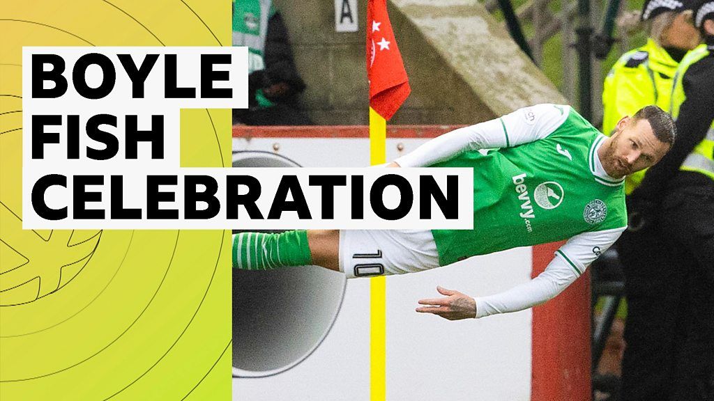 Watch: Hibs' Boyle in 'fish' goal celebration after scoring against ...
