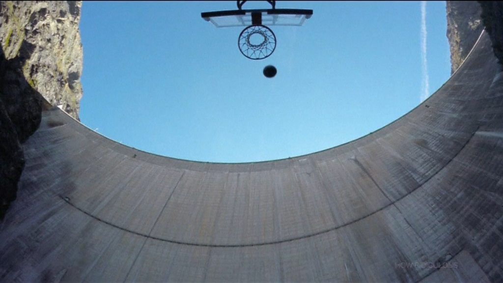 Watch the world record for the highest basketball shot ever - BBC Sport