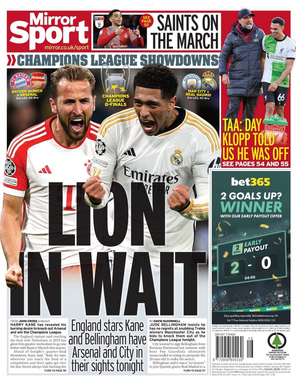 Wednesday's back pages - BBC Sport