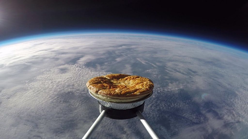 Meat and potato pie sent into space for science experiment - BBC Newsround