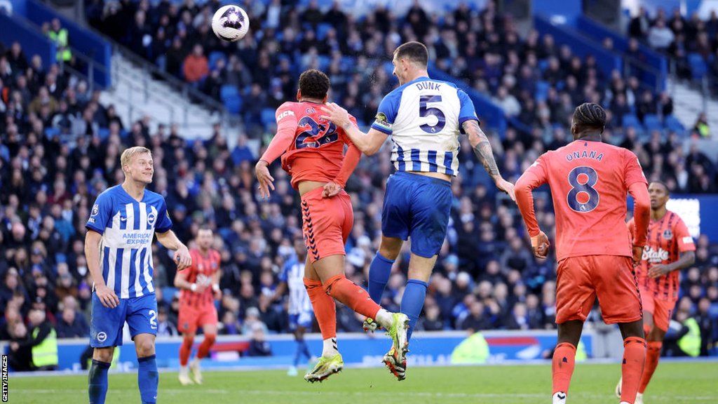 Brighton & Hove Albion 1-1 Everton: Lewis Dunk's stoppage-time header ...