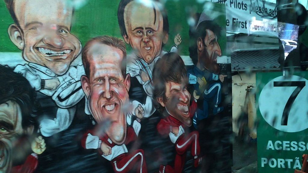 Watch: Brazil's F1 driver graffiti - BBC Sport