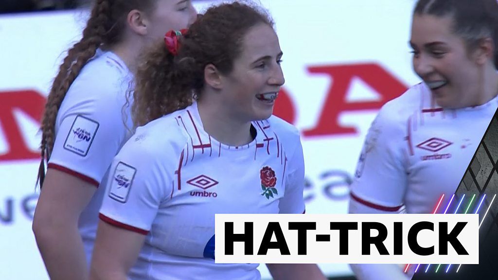 Women's Six Nations: England's Abby Dow scores hat-trick try against Italy - BBC Sport