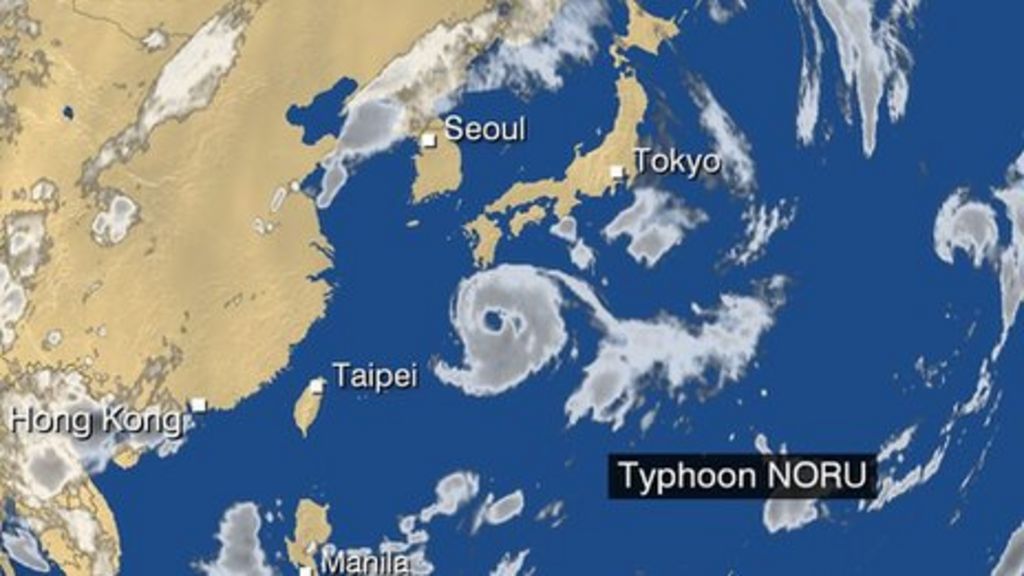 Typhoon Noru tracks towards Japan - BBC Weather