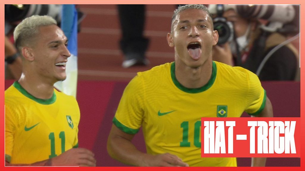 Tokyo Olympics: Brazil's Richarlison scores first-half hat-trick ...