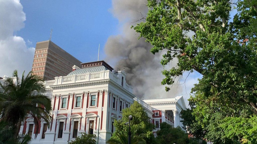 South Africa parliament sprinklers failed during fire, report says ...