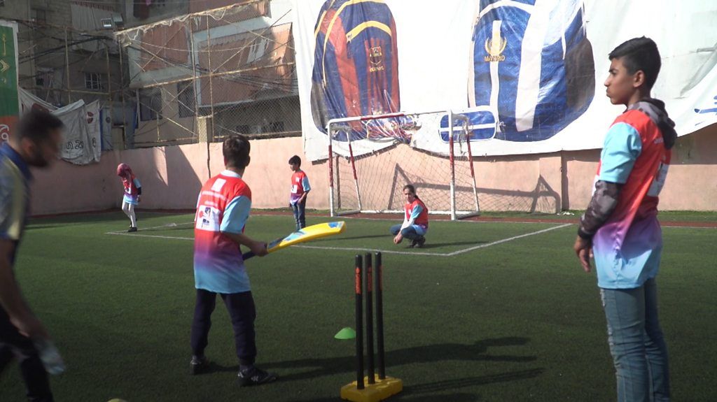 How cricket is helping children at a refugee camp in Lebanon - BBC Sport