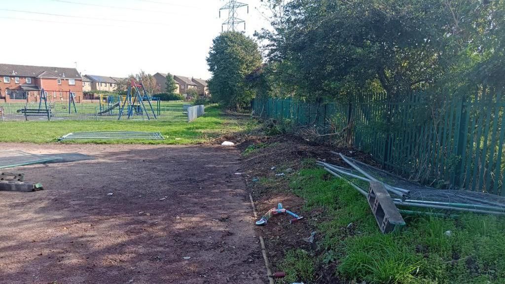 Village playground is latest to be attacked in vandalism spree - BBC News