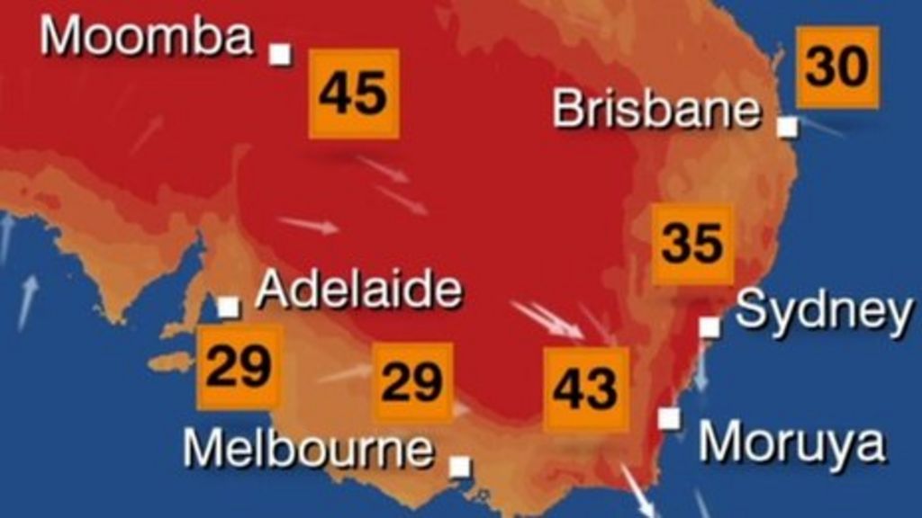 Temps top 40C in Australia heatwave - BBC Weather