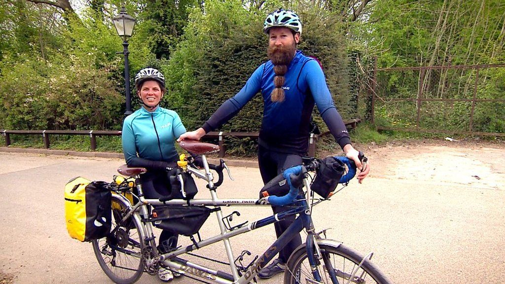 Derby couple go halfway round the world on tandem - BBC News