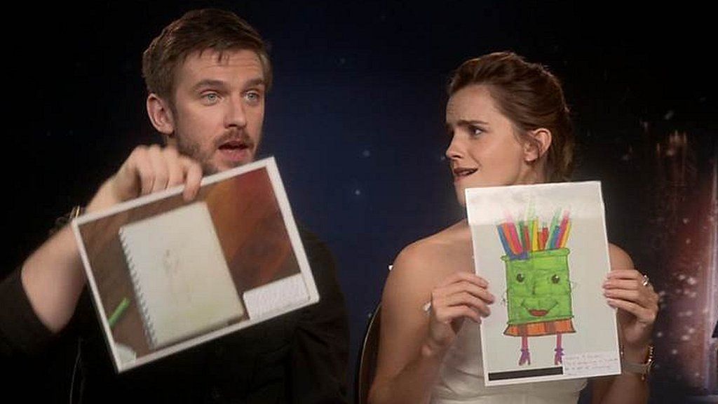 Beauty and the Beast: Emma Watson and stars react to kids' drawings ...