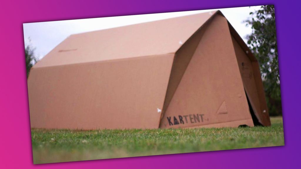 Cardboard tent: Would you like to sleep in one of these? - BBC Newsround