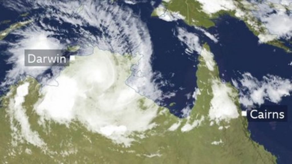 Cyclone Tiffany makes Australia landfall again - BBC Weather