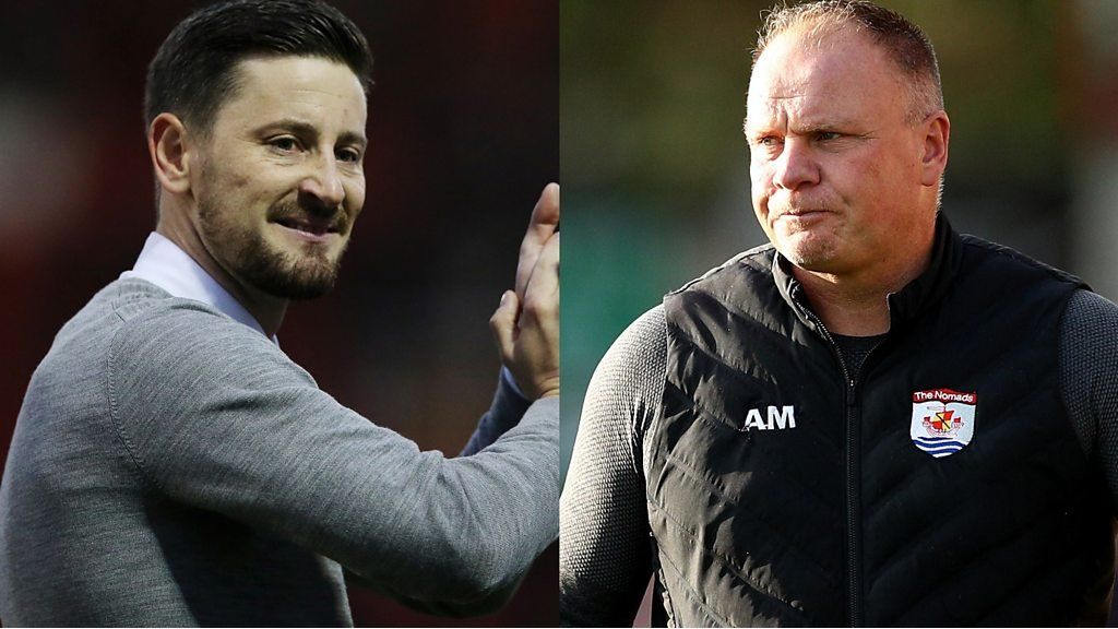Cymru Premier: Nomads boss Andy Morrison and TNS' Anthony Limbrick ...