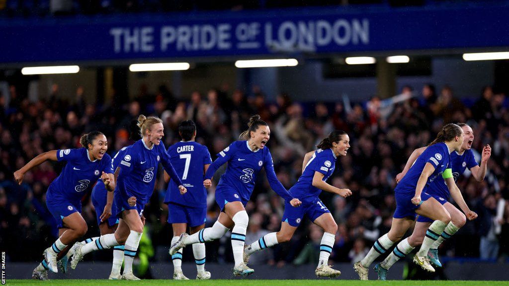 Women's Champions League: Chelsea beat holders Lyon in dramatic penalty ...