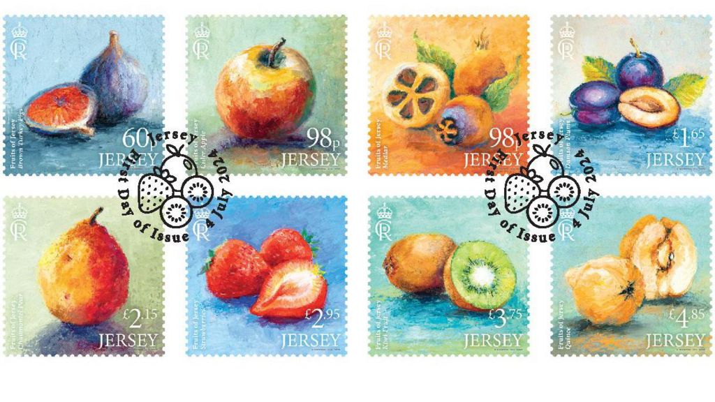 Fruits of Jersey illustrated on set of stamps - BBC News
