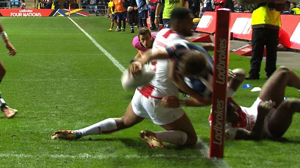 Four Nations 2016: Matty Russell scores an acrobatic try for Scotland ...