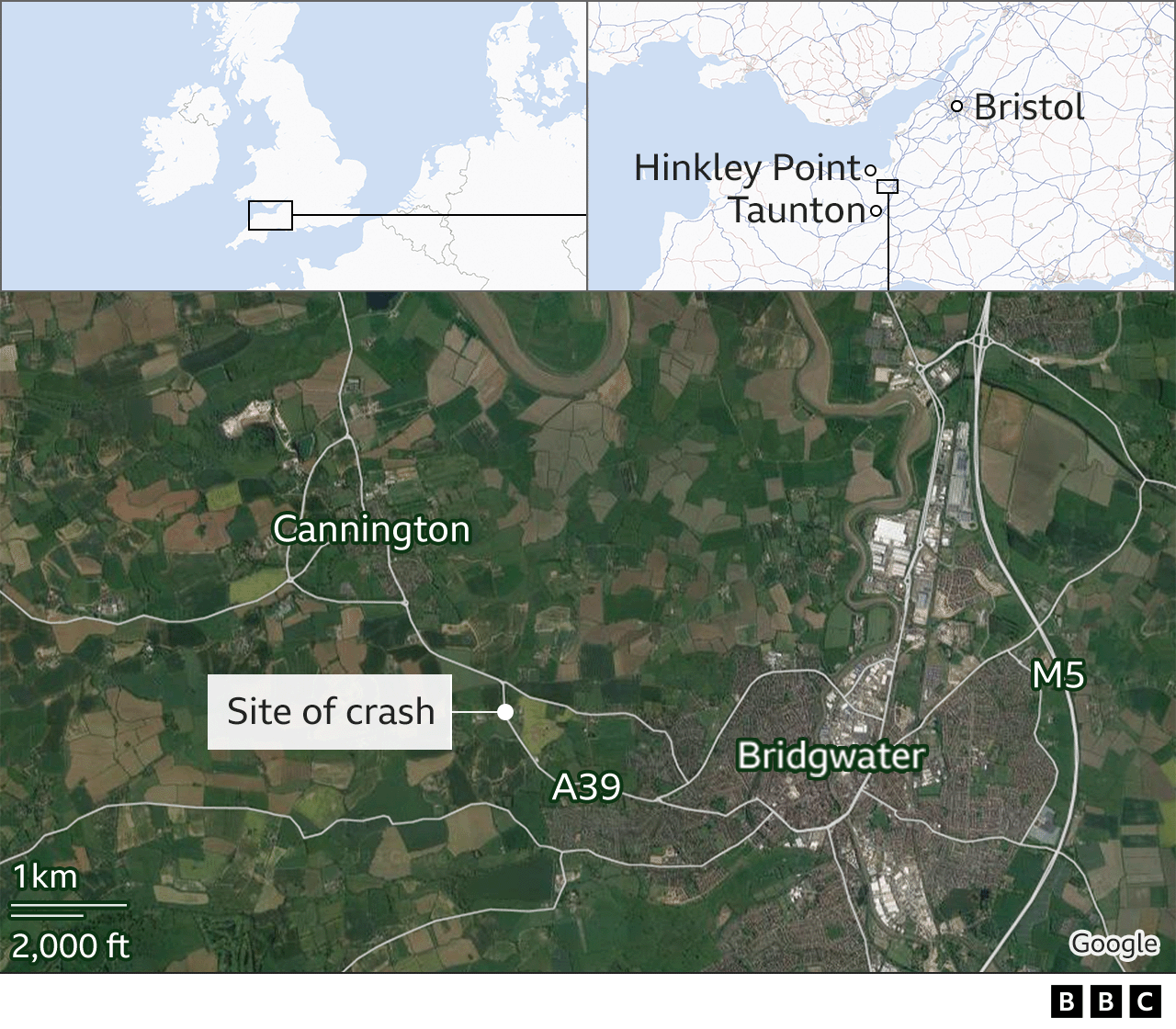 A39 Somerset: Road re-opens after over-turned double-decker bus - BBC News