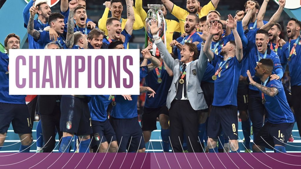 Euro 2020: European champions Italy lift Henri Delaunay trophy - BBC Sport