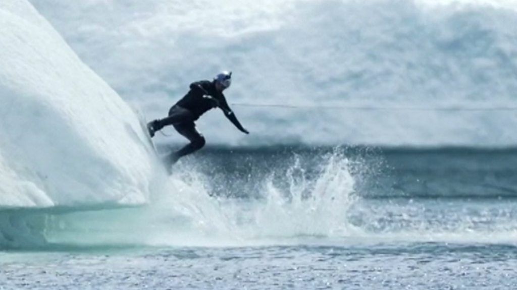 Watch: Extreme wakeboarding in Greenland - BBC Sport