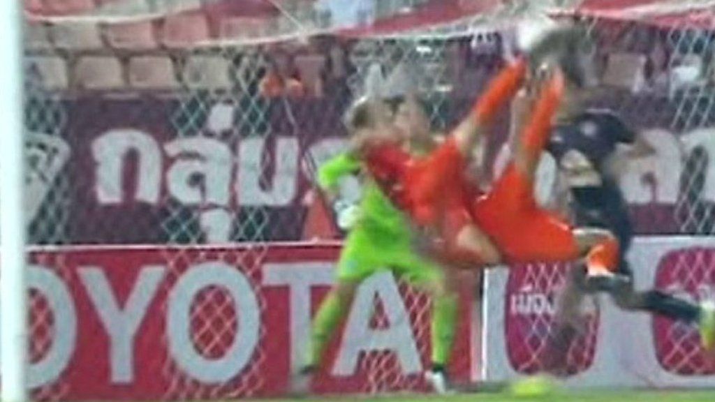 Watch: Amazing 'double' overhead kick goal from Thailand - BBC Sport