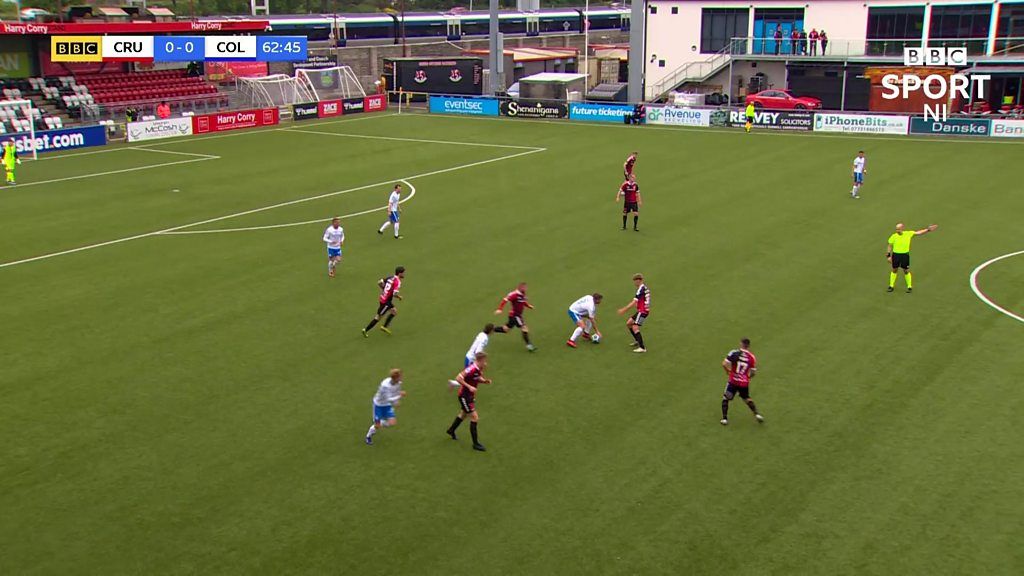 James McLaughlin heads Coleraine's winner against Crusaders - BBC Sport
