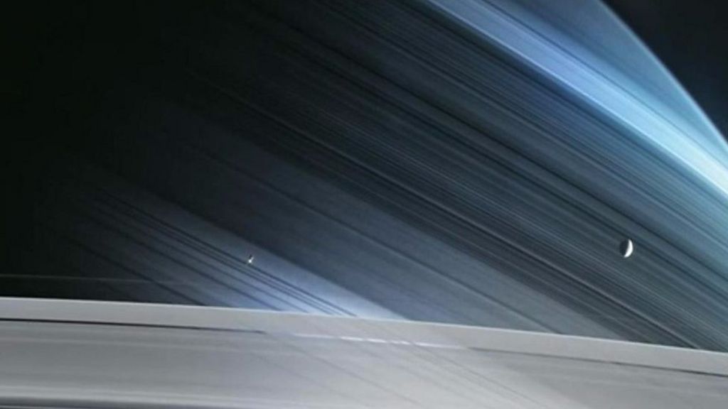 First pictures of Saturn's rings sent by Cassini spacecraft - BBC Newsround