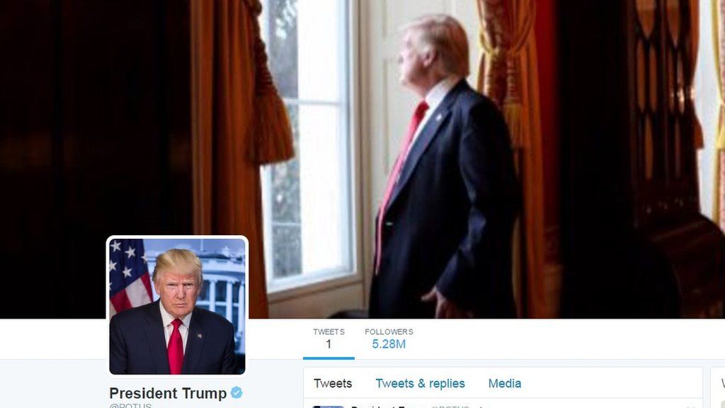 Trump's @POTUS Twitter account used Obama crowd image - BBC News