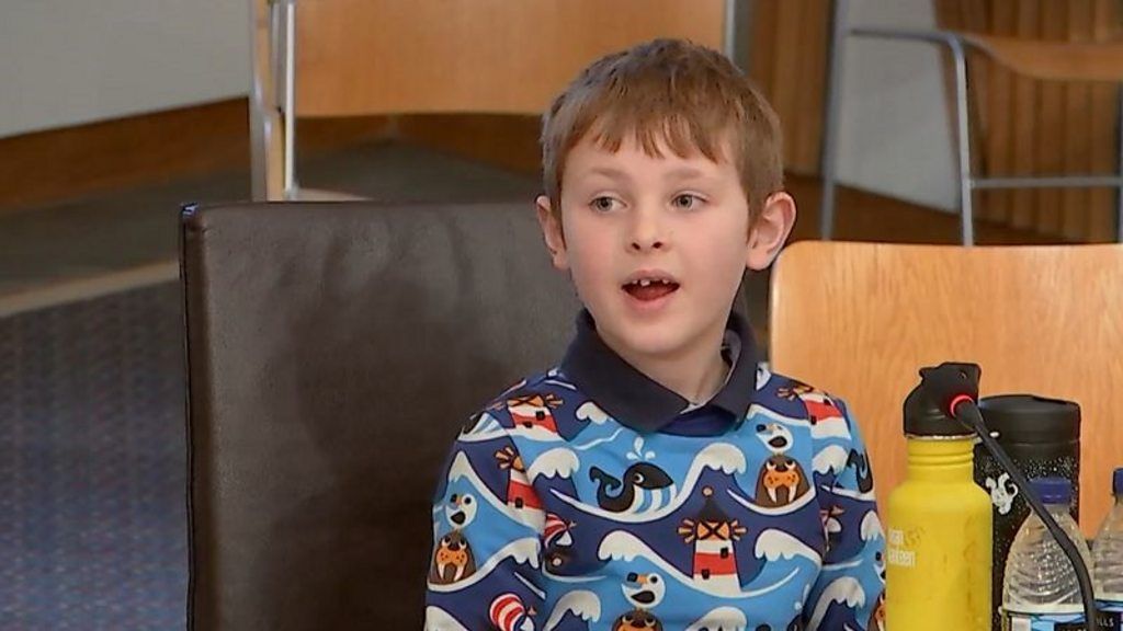Seven-year-old Callum makes history at the Scottish parliament - BBC ...