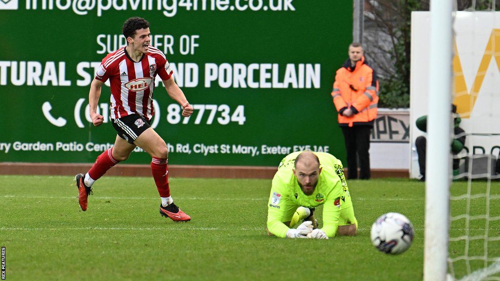 Sonny Cox: Exeter City striker hailed after double in Bolton draw - BBC ...