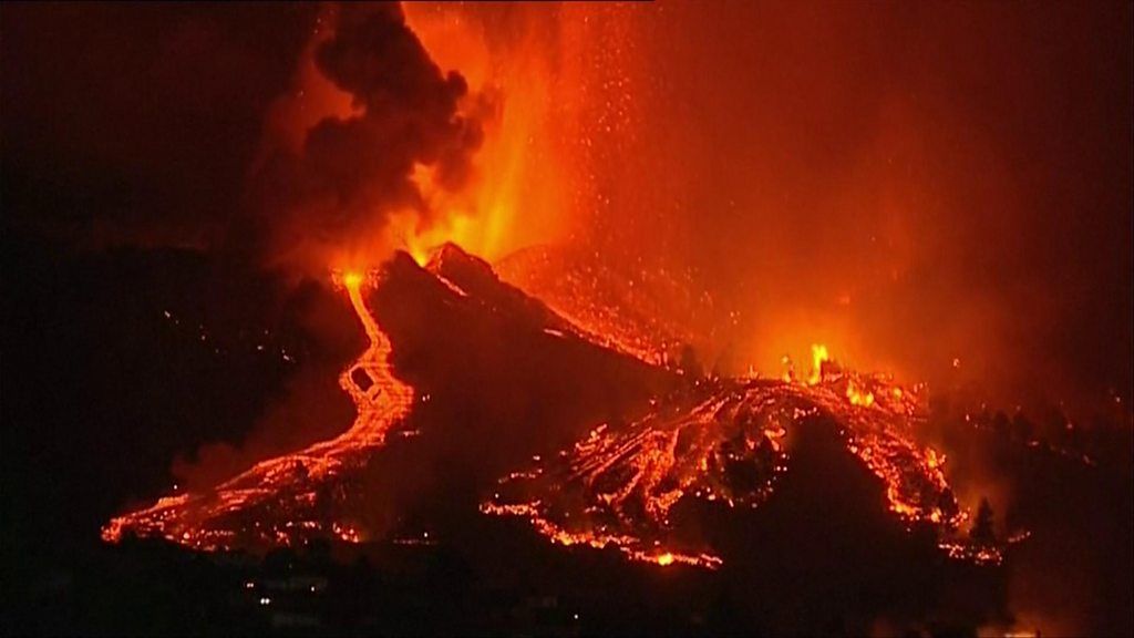 Canary Island: Volcano erupts forcing thousands to move to safety - BBC ...