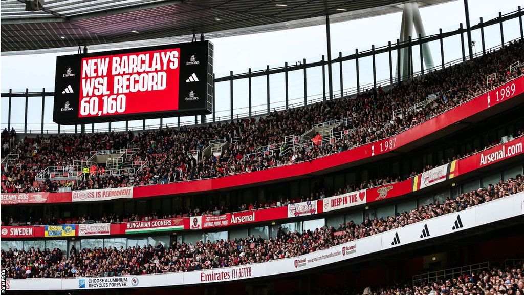 Women's Super League: Attendance record broken in Arsenal's win over ...