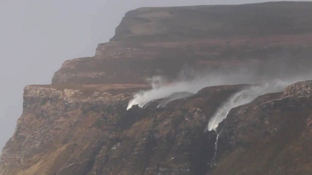 Waterfalls flowed upside down in Scotland - BBC Newsround