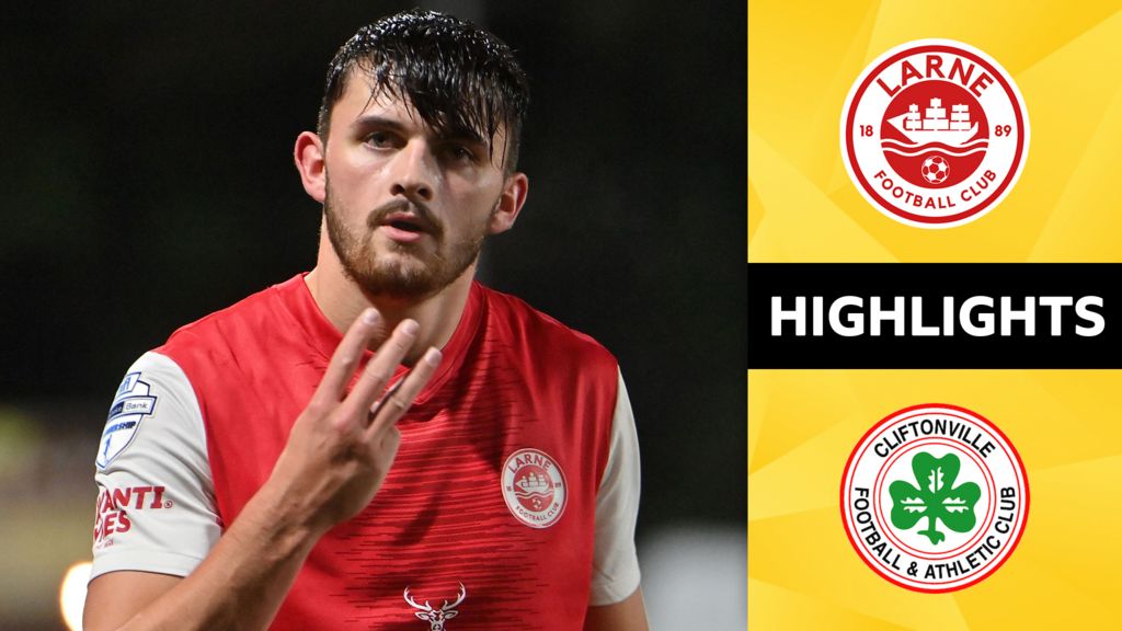 Irish Premiership: Lee Bonis treble helps Larne see off 10-man ...