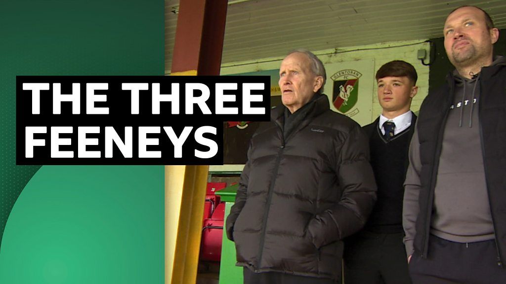 Watch: Three generations of Feeneys at Glentoran - BBC Sport