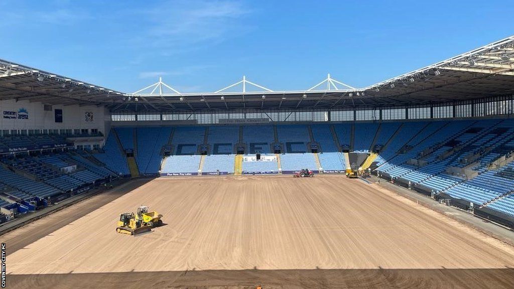 Coventry City: Sky Blues re-lay CBS Arena pitch again - BBC Sport