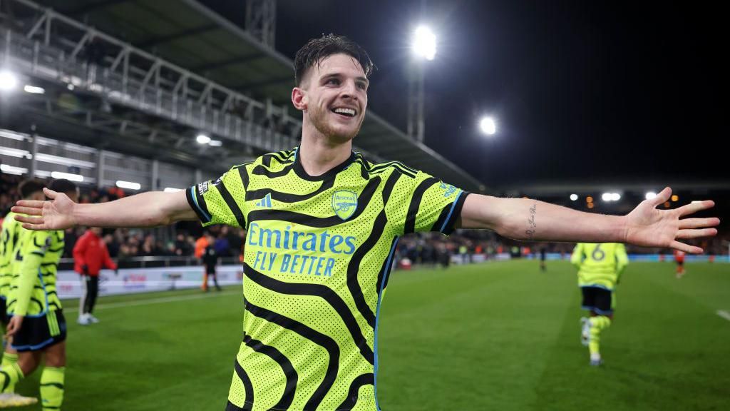 Arsenal: Declan Rice delighted by last-gasp winner against Luton - BBC ...